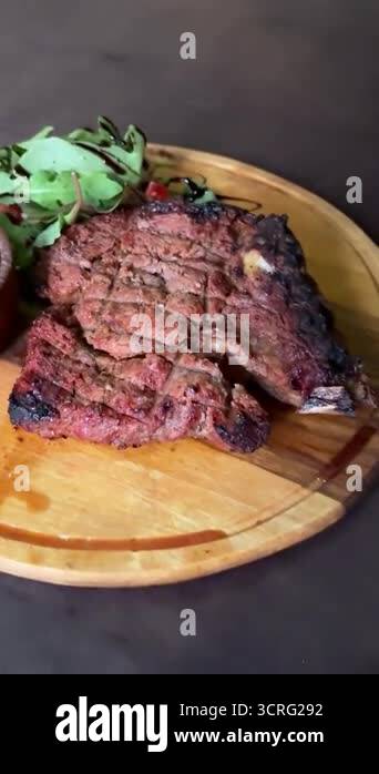 Rib eye steak beef Grill with Butter and garlic on the Flames, Beef ...