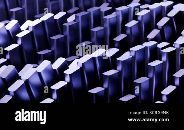 Core Abstract purple geometric bars undulate in a seamless wave a ...