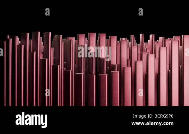 Modern Elegant rose gold bars animate in a seamless loop on a black ...