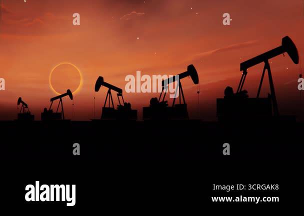 Oil Pumpjack and Mars Planet Stock Video Footage - Alamy