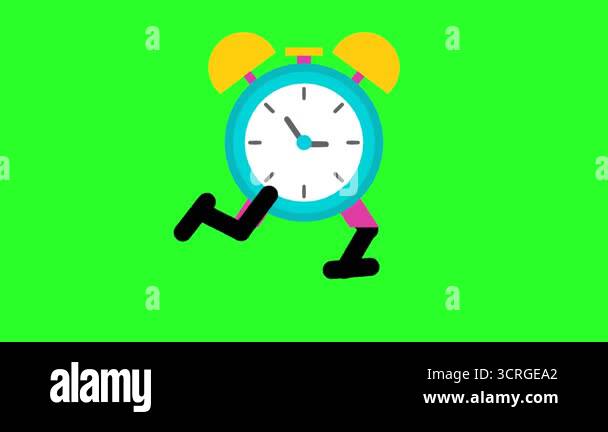 Animated alarm clock character running Stock Videos & Footage - HD and ...