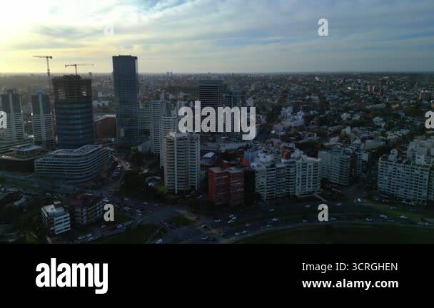 Drone footage shows the World Trade Center Montevideo complex with its ...