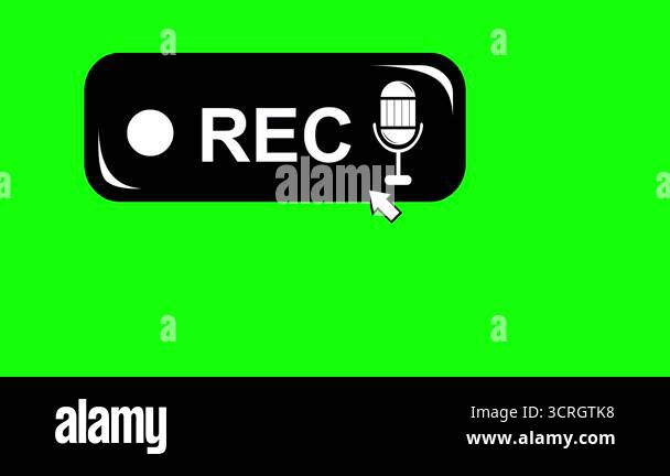 video animatio black and white concept icon click computer cursor mouse REC audio button digital ...
