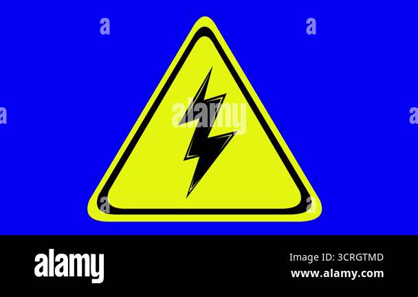 video animation danger attention high voltage electrical label signage ...