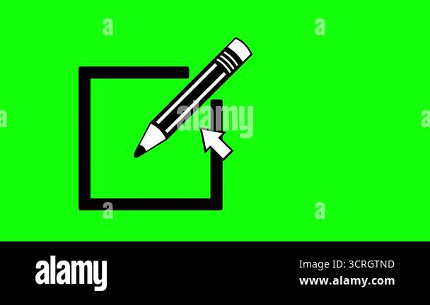 video animation black and white concept icon click computer cursor mouse edit button digital, on ...