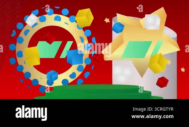Mockup product display animation, cylinder pedestal podium. Stage ...