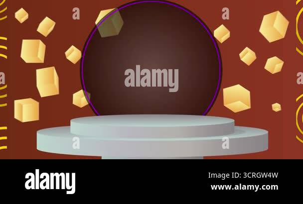 Mockup product display animation, cylinder pedestal podium. Stage ...