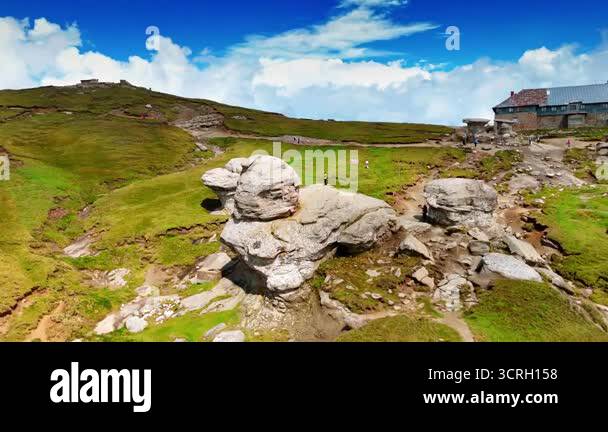 The Sphinx rock formation on Caraiman Mountain. Famous Sphinx rock ...