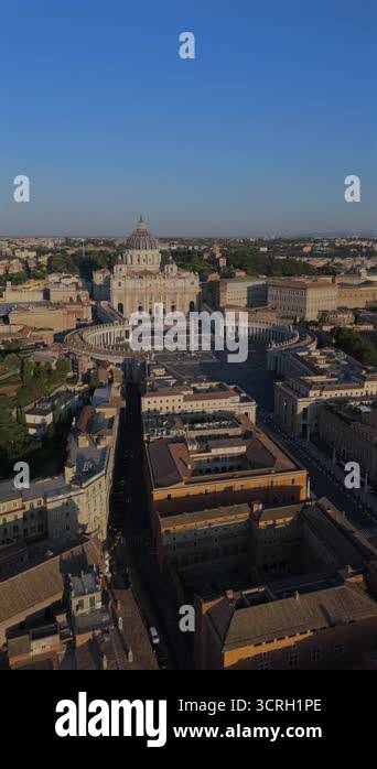 Stunning aerial footage showcasing the iconic St. Peters Basilica and ...