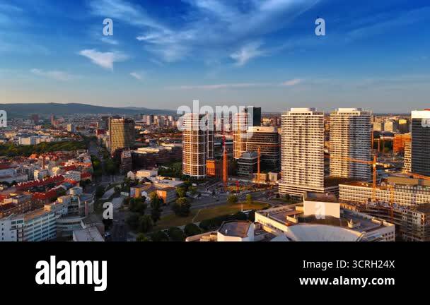 Beautiful high-rise buildings of the modern part of Bratislava ...