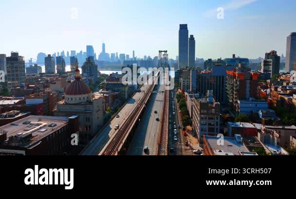 New York, USA, 1 August 2025: Highways and railways leading to the ...