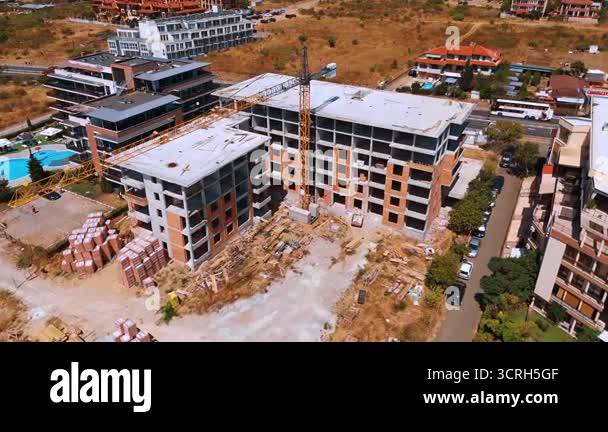 Seaside construction development large development Stock Videos ...