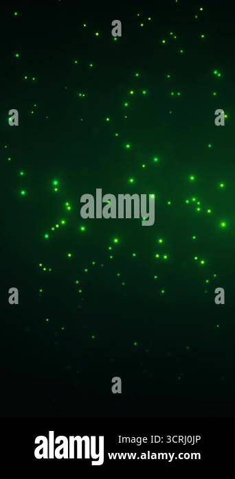 Green glowing particles flow in background, futuristic effect, vertical background Stock Video ...