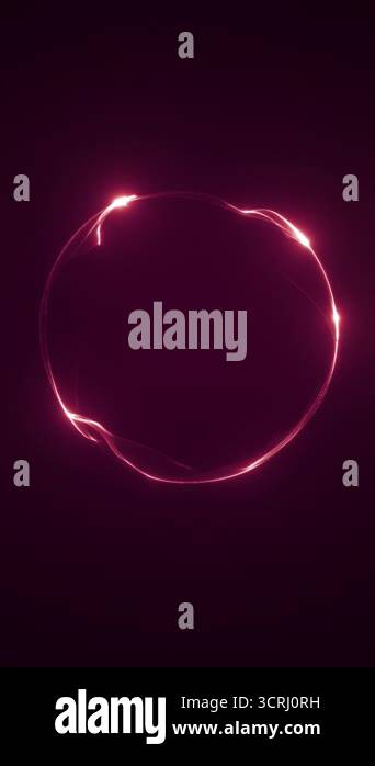 Abstract 3d neon sphere with glowing edges on a dark background, smooth ...