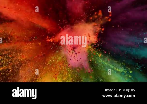 Super Slow Motion of Colored Powder Explosion with Rotating Camera ...