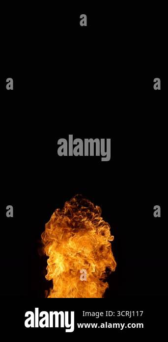 Super Slow Motion of Fire Blast Isolated on Black Background. Filmed on ...