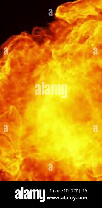 Super Slow Motion of Fire Blast Isolated on Black Background. Filmed on ...