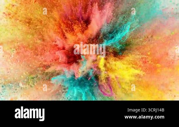 Super Slow Motion of Colored Powder Explosion with Rotating Camera ...