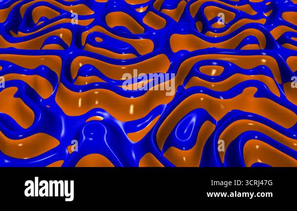 Exclusive luminous waves of blue and orange plasma, elegant seamless ...