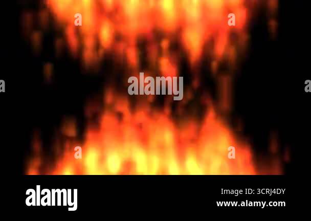 Powerful strong fire flames rising from above and below with hot ...