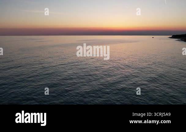 Breathtaking aerial drone view of Adriatic sea and Lanterna peninsula ...