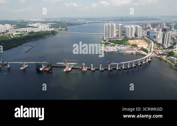 Johor Bahru, Johor, Malaysia - Jul 18 2024: RTS Link bridge stretches ...