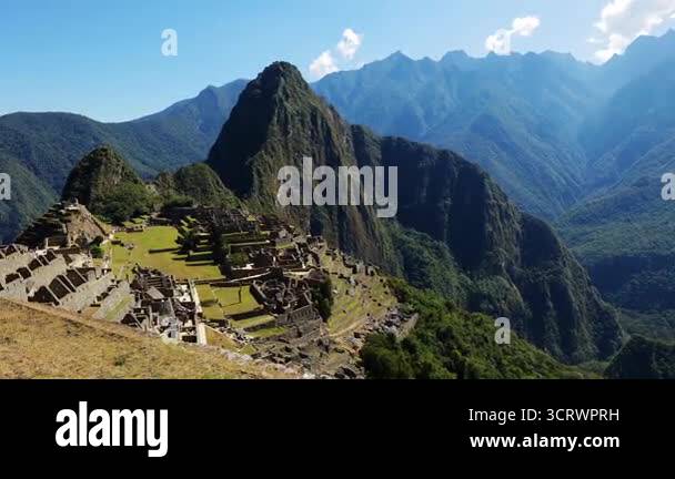 Panoramic view of Machu Picchu on a beautiful sunny day, The Valley of ...