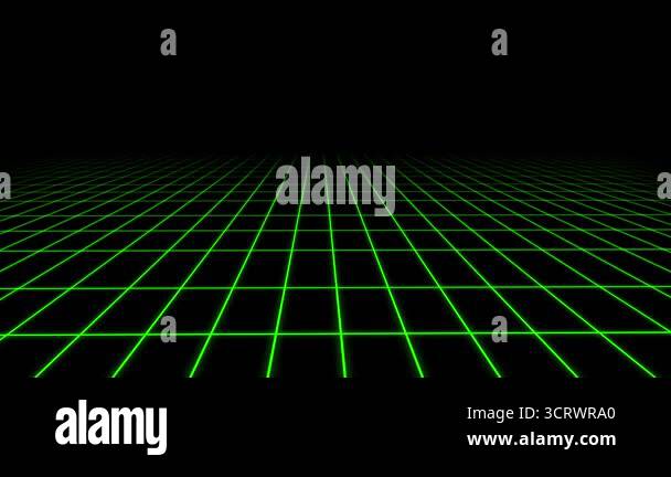 3D grid looping animation on black background. Abstract Futuristic ...