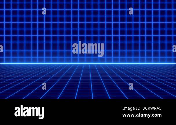 3D Retro grid background. Retro 80s Background Loopable. Arcade games ...