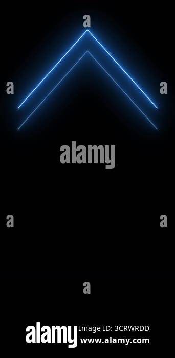 Neon up arrow icon loop animation concept. stripes arrow direction ...