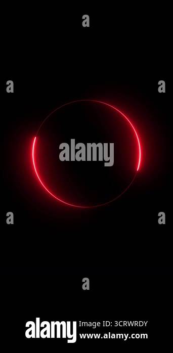 Abstract beautiful glowing neon frame circle loading bar animation on ...
