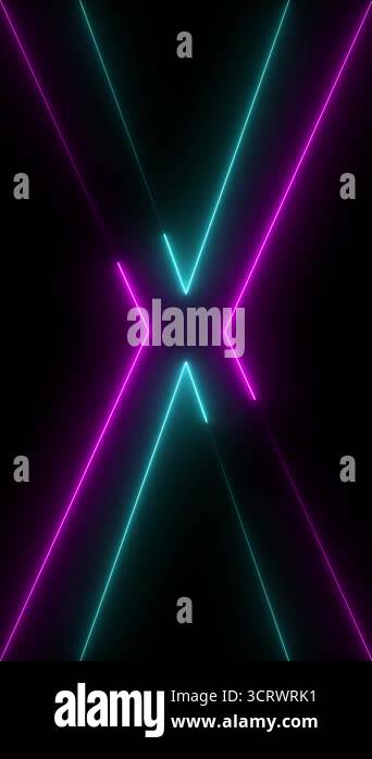 Glowing neon lights line abstract animation background. Neon light ...
