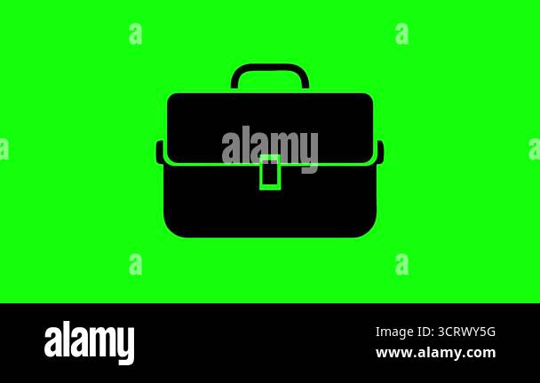 Business Briefcase Icon Animation on Green Screen Background Stock ...