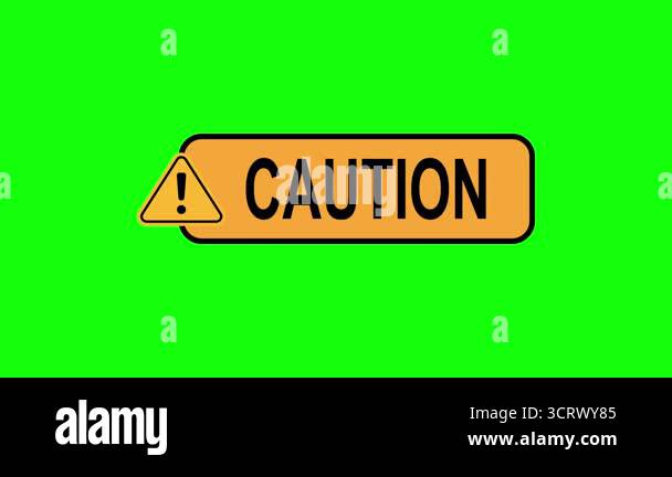 Animated Caution Warning Sign with Safety Alert Symbol Stock Video ...