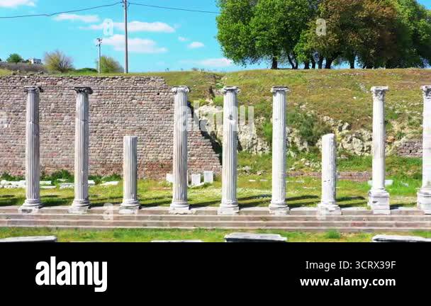 Asklepion Ancient City in Pergamon Historical Ruins of Healing Center4K ...