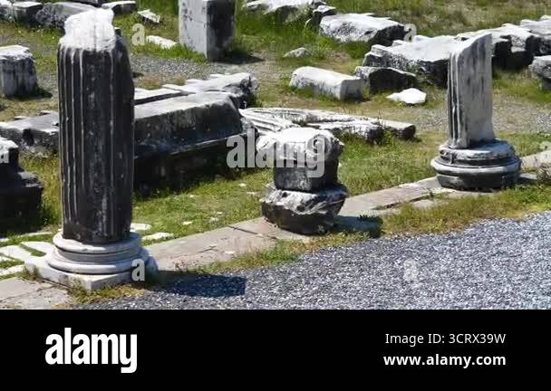 4K aerial and ground footage of Asklepion Ancient City in Pergamon ...