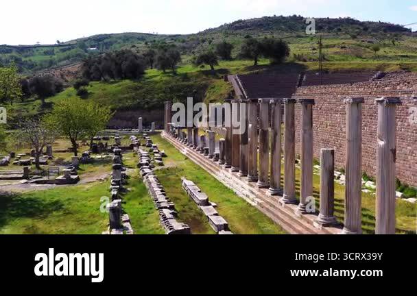 Asklepion Ancient City in Pergamon Historical Ruins of Healing Center4K ...