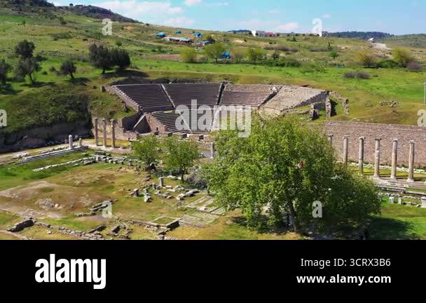 Asklepion Ancient City in Pergamon Historical Ruins of Healing Center4K ...
