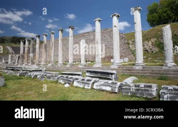 Asklepion Ancient City in Pergamon Historical Ruins of Healing Center4K ...