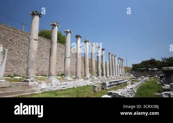Asklepion Ancient City in Pergamon Historical Ruins of Healing Center4K ...