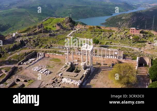 Pergamon ancient city - 4k image of the Pergamon ancient city in Izmir ...