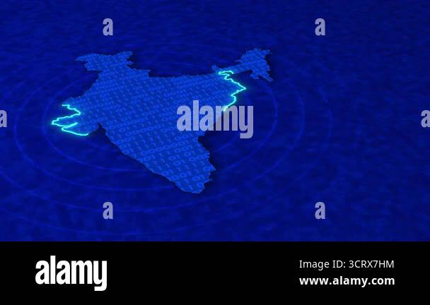 Digital Technology Map of India with Binary Stock Video Footage - Alamy