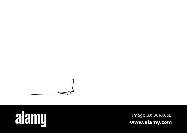Animated self drawing of continuous line draw active male athlete in a ...