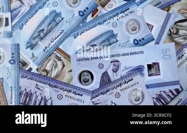 UAE money, dirhams, cash arabic banknotes for financial and business ...