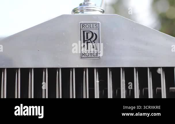 Detailed close-up of the Rolls-Royce logo and emblem, showcasing the ...
