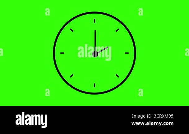 Analog clock 12 hour loop. Stopwatch animation Stock Video Footage - Alamy