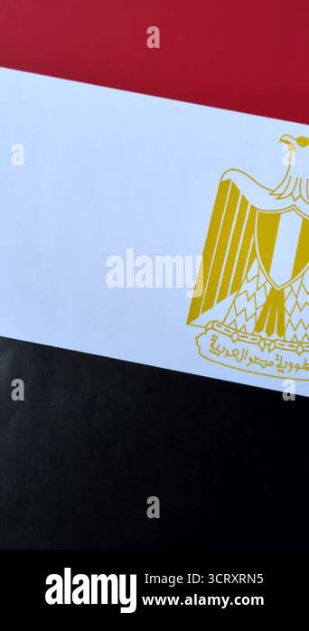 Egyptian flag in red, white and black colors as a symbol of ...