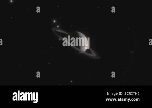 Detailed view of Saturn orbiting in space Stock Video Footage - Alamy