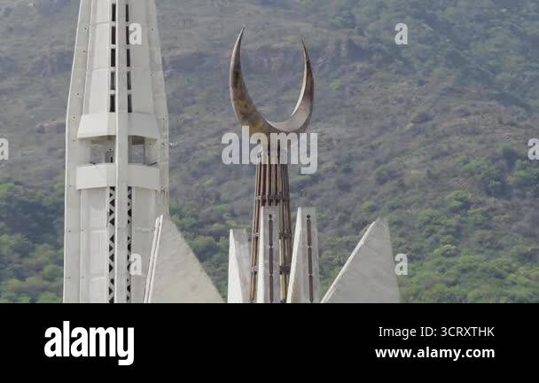 Crescent Moon Structure of a Mosque in Pakistan, Set Against a ...