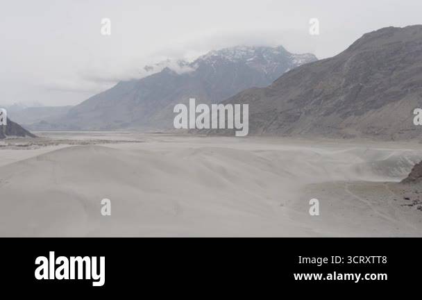 Aerial View of Snow-Capped Mountains and Desert Landscape in Pakistan ...